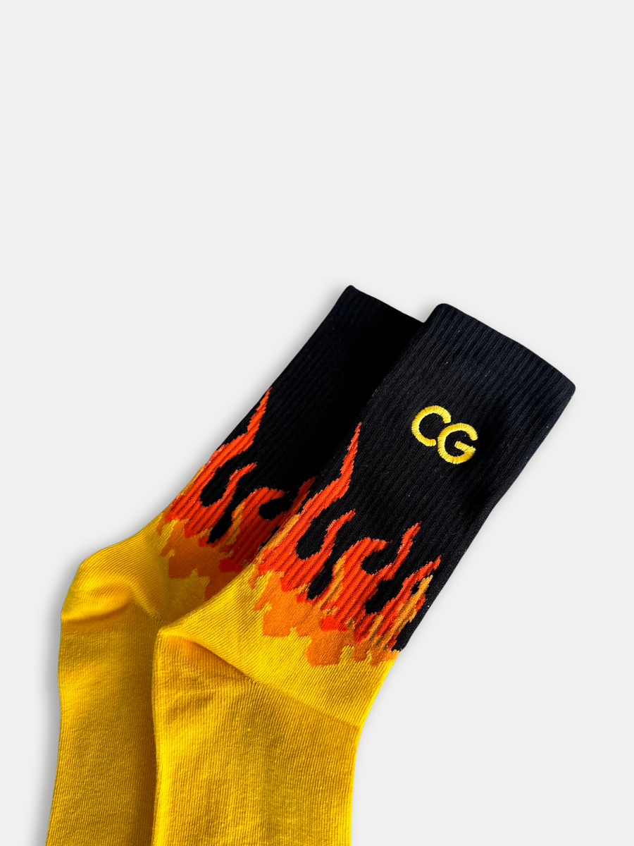 CG Flame Socks | Black/Yellow – Core Galerie